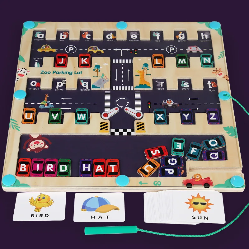 Magnetic Alphabet Maze Letter Puzzle Sensory Board Preschool Learning ...