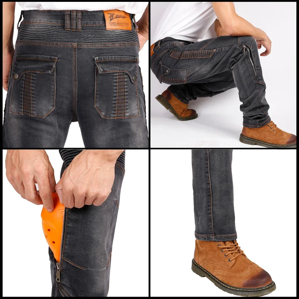 Motorcycle Pants Men Summer Mesh Ventilation Classic Black Moto Jeans Riding Touring Blue ...