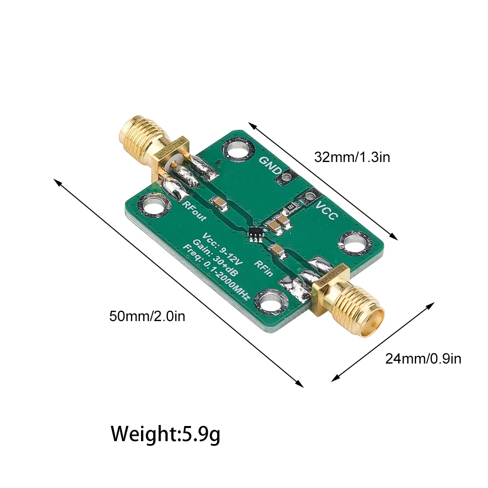 0.1-2000mhz 32db Gain Broadband Low Noise LNA Amplifier Module