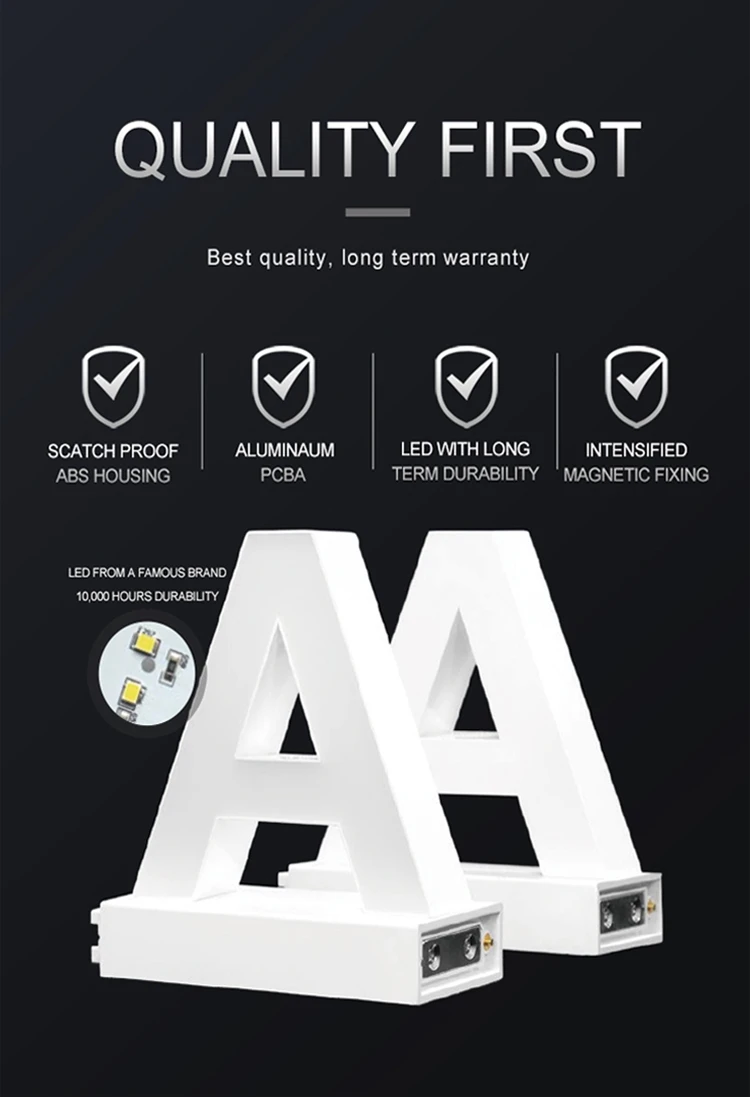 ABCMIX Magnetic LED Alphabets, Counter Display DIY LED Letter, Numbers ...