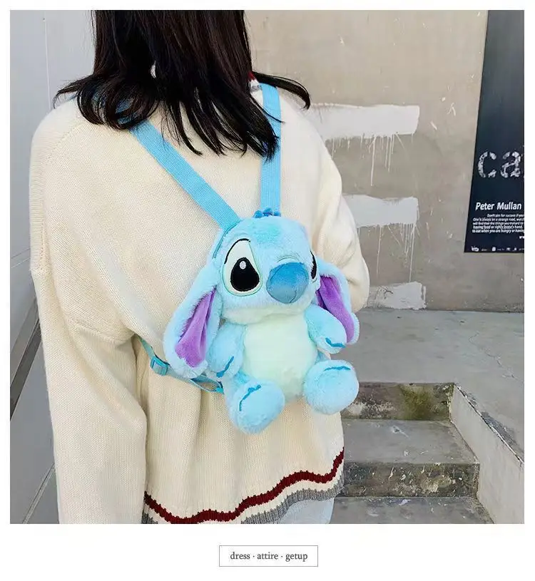 22m Stitch Plush Backpack Stuffed Plush Doll Cartoon Blue Lilo Stitch Plush Backpack Cute Stitch ...