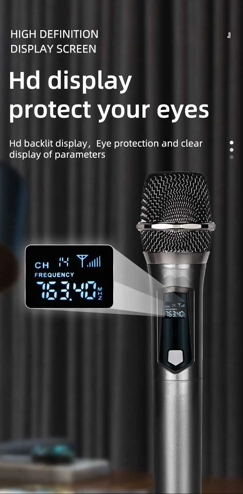 108 Professional Karaoke Wireless Microphone with CE Certificate