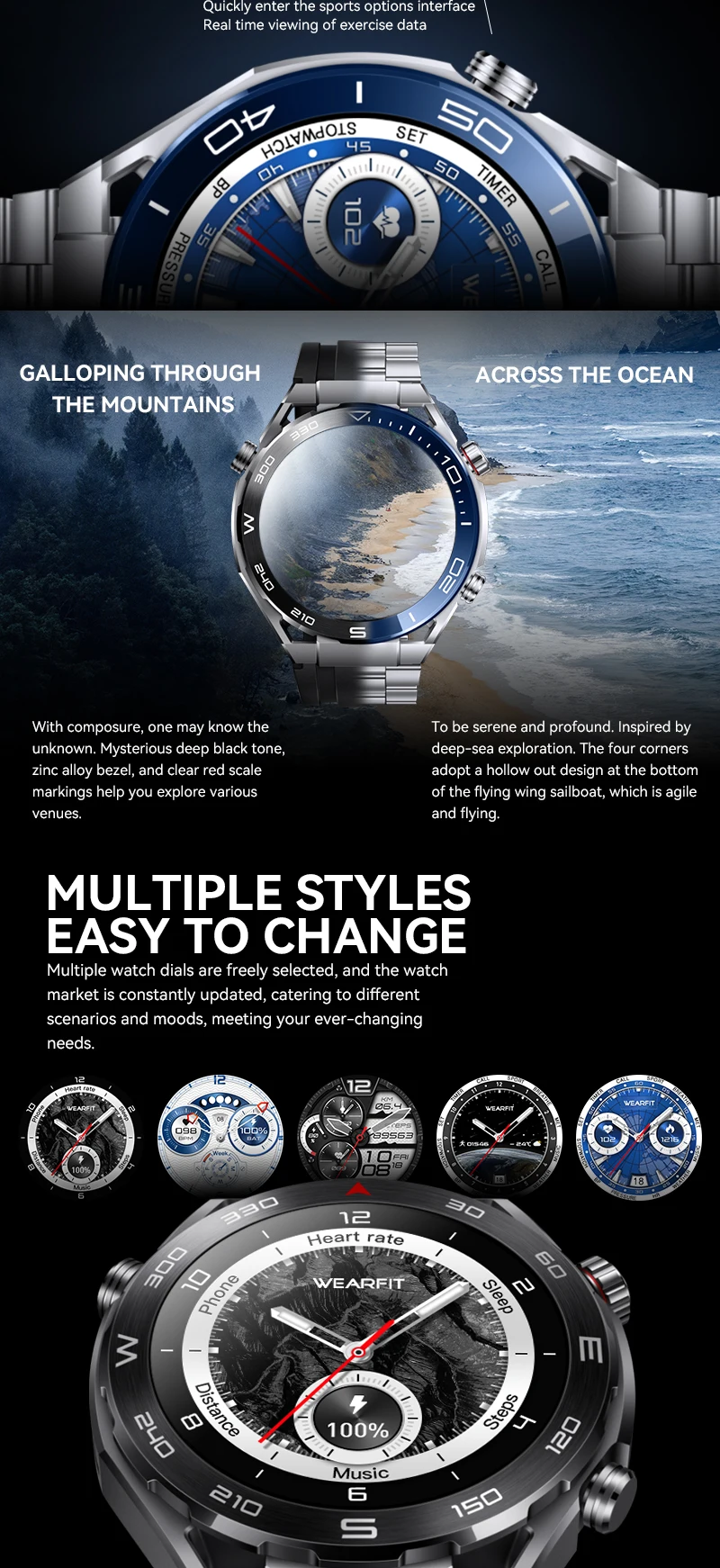 Smart Watch Hw5 Ultimate Hd Large Screen Bt Call Men Watch Sport Model Metal Straps Ai Voice ...