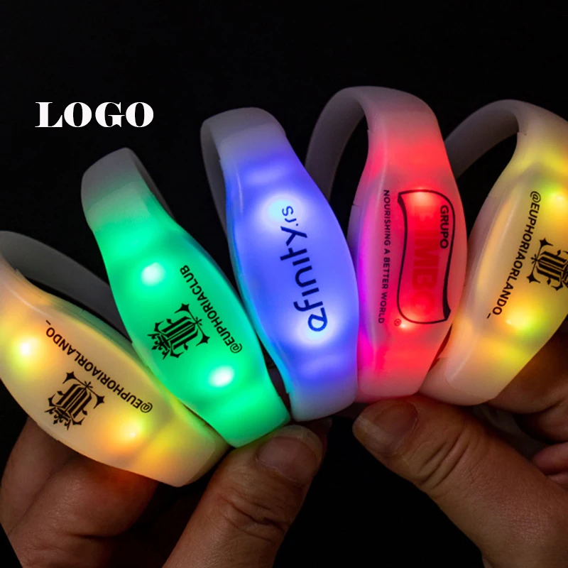 Rgb Wireless Control Bracelet Led Rubber Multicolor Dmx Wristband ...
