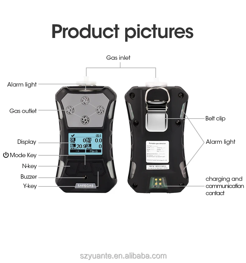 Nitrogen N2 Purity Tester Electrochemistry Gas Analyzer 0 100 Vol Gas Detector For Nitrogen