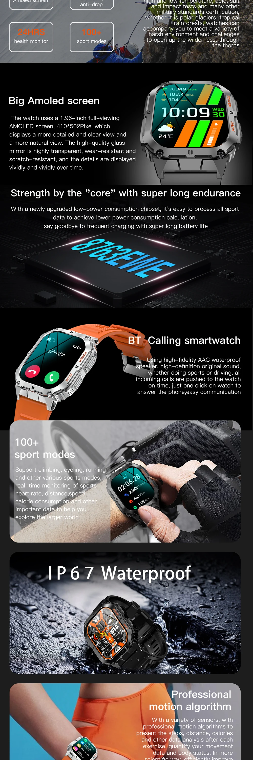 1.96inch Amoled Display Smartwatch K61pro Bt Calling Smar Watch With Customized Watch Faces ...