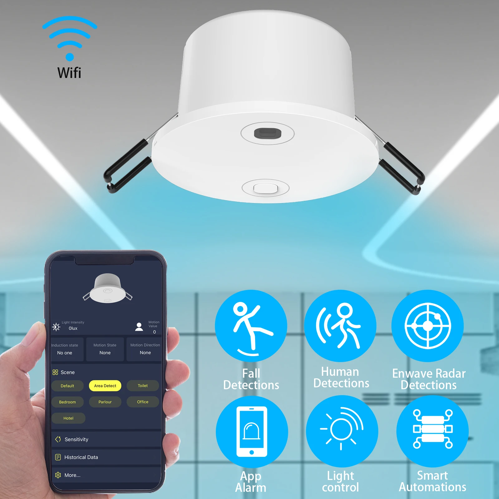 5 8g Millimeter Wave Radar Sensor Ceiling Mounted Zigbee Human Presence Sensor Buy Human