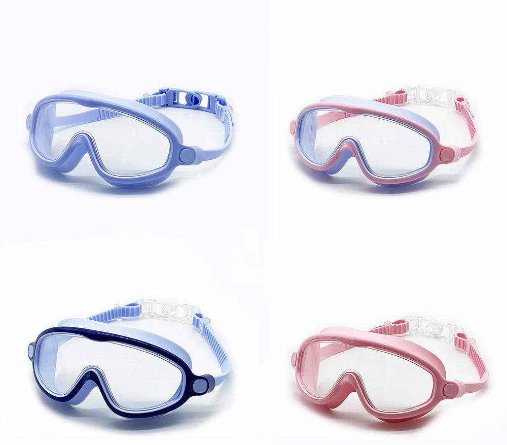 Professional Silicone Big Frame Anti Fog Uv Protection Swim Goggles Kids Swimming Goggles For ...