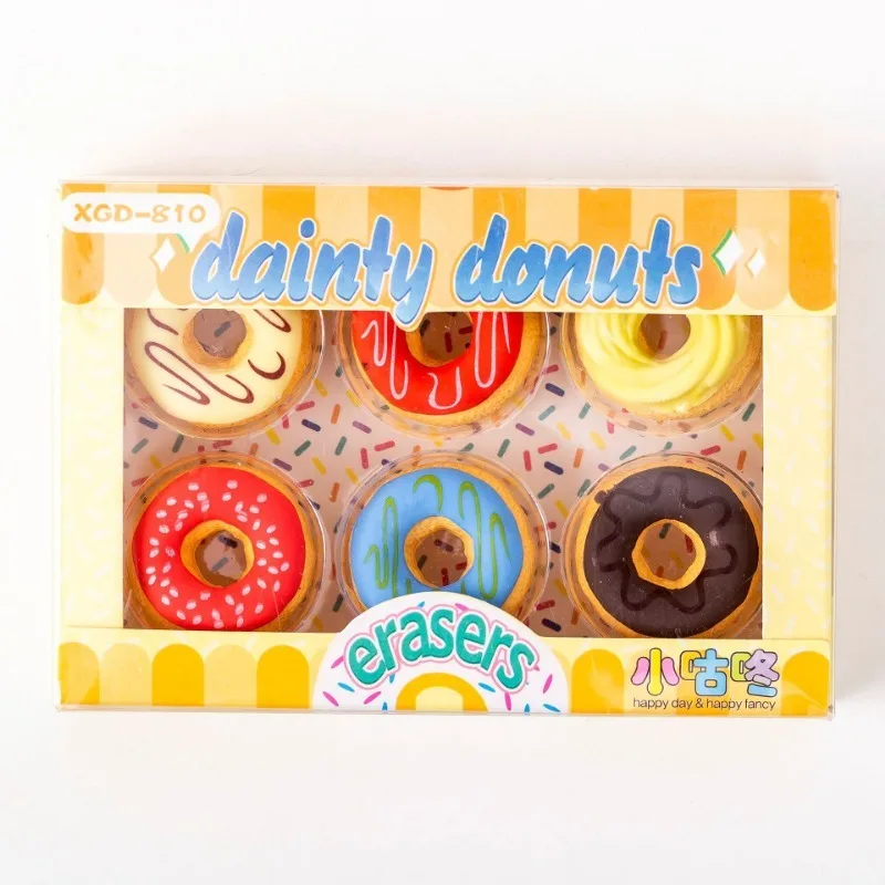 Candy Color Donut Eraser Set Student Rubber Stationery And Learning ...