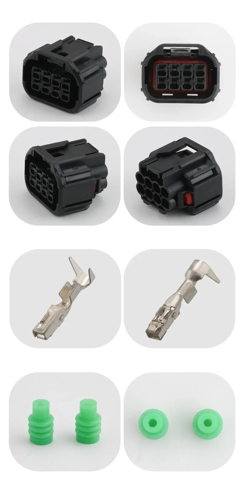 Aowift 8 Pin Waterproof Smartlock Led Headlight Speaker Plug Engine Harness Male Female ...