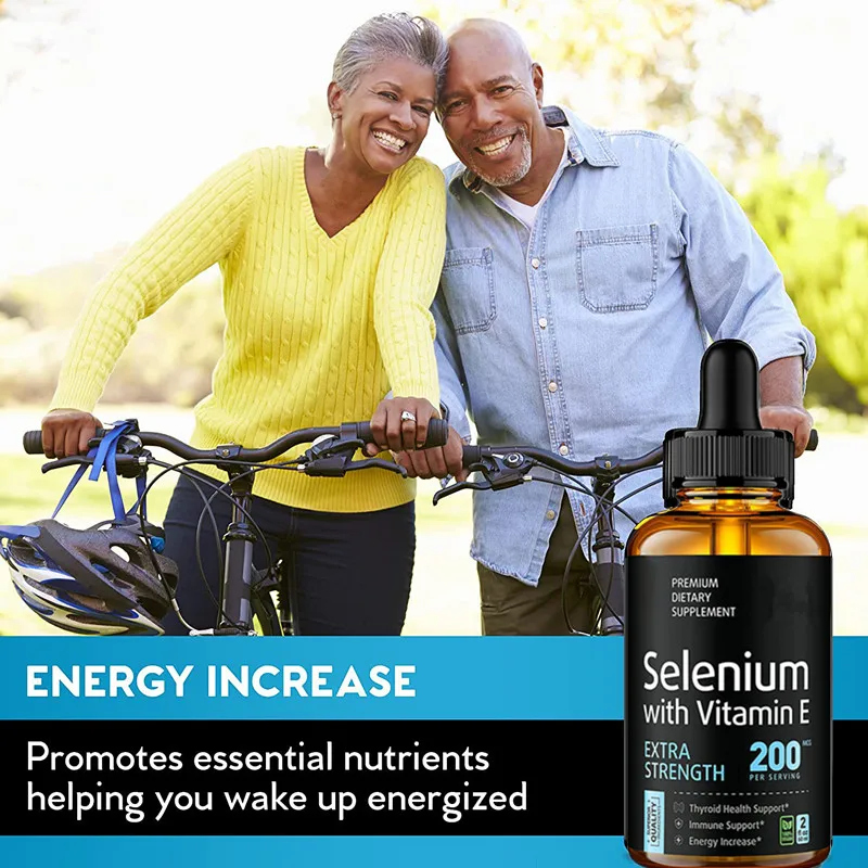 Oem Odm Obm Natural Selenium 200mcg Liquid Selenium Drops Vitamin E