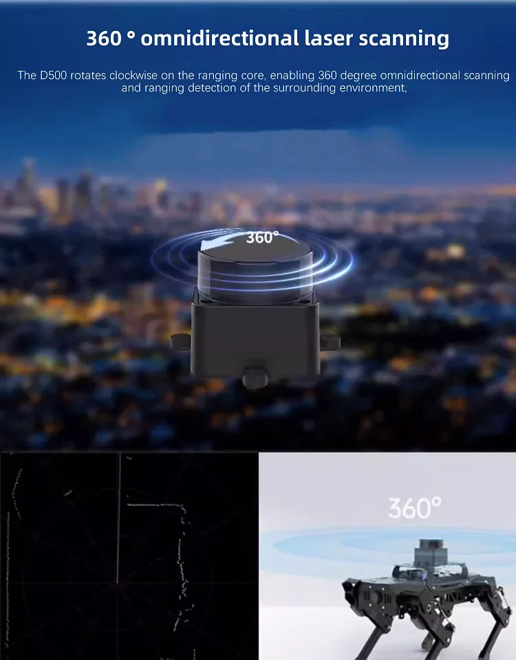LDROBOT D500 Lidar Kit - 360 Degree Scanning Support ROS1 & ROS2