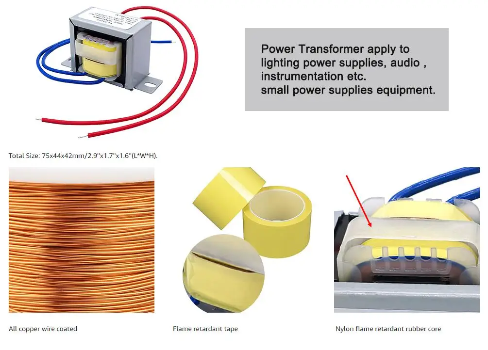 AC 110V 220V 6V 12V 15V 18V 24V Electrical Power Transformer Ei 28 EI PCB Power Transformer ...