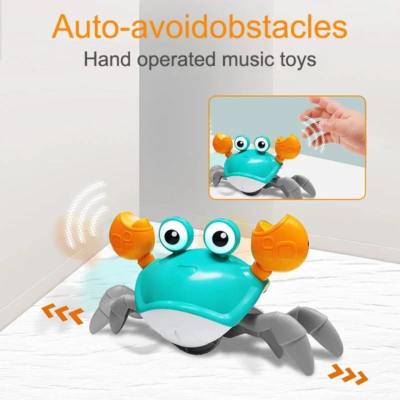 Wholesale Electric Automatic Crab Induction Toy With Musical Light Dancing Escape Crawling Crab ...