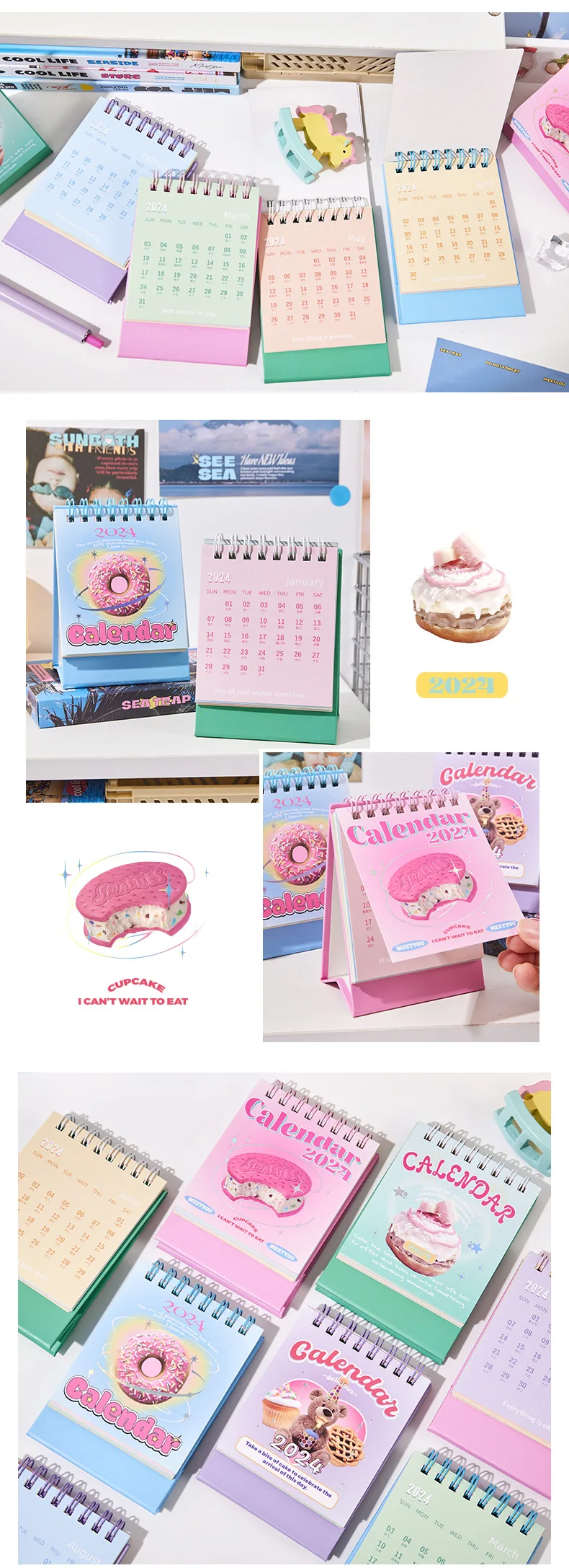 Cartoon Desserts Retro Calendars Mini 2024 Calendar Hot Selling In ...