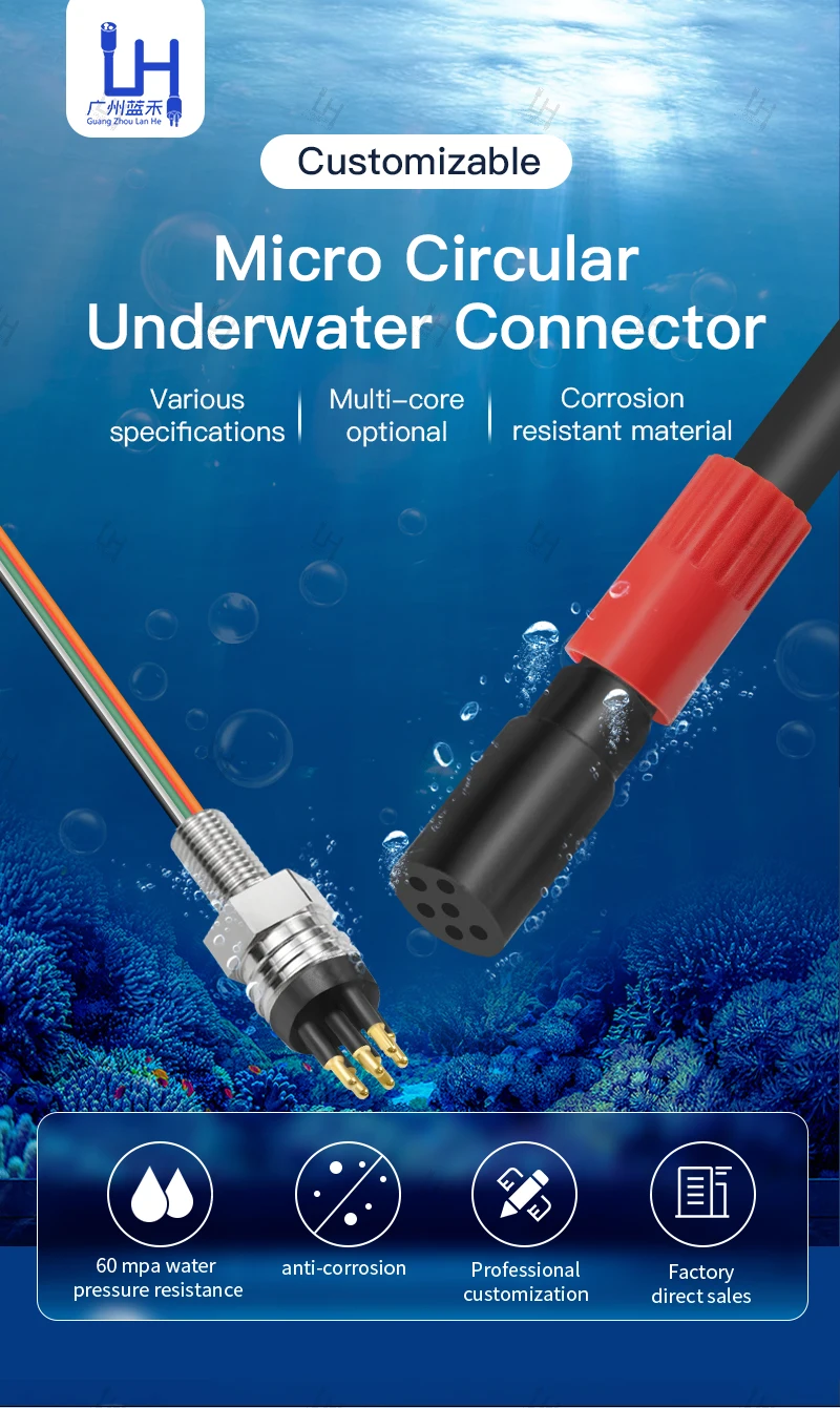 SMCBH6F Electric Subsea ROV Pluggable Cable Connector Waterproof Subconn Underwater Connectors ...