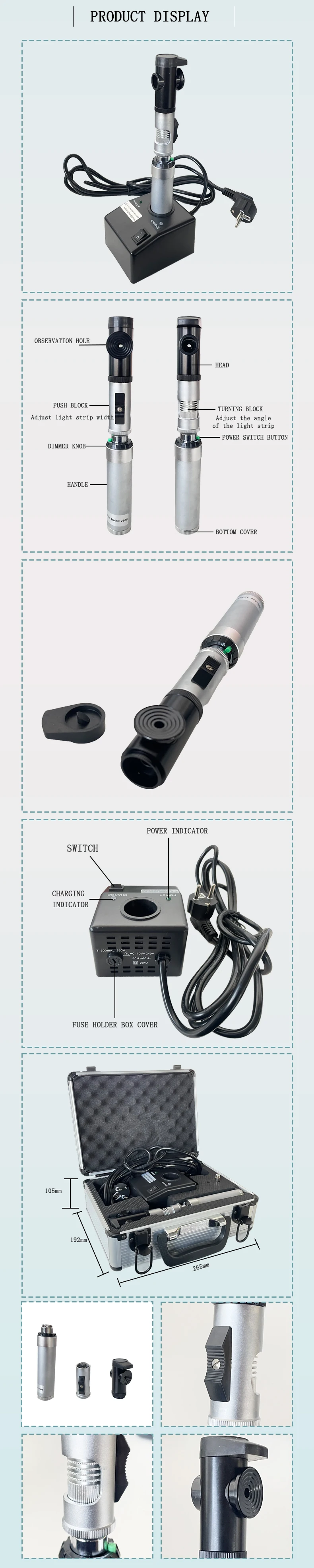 Eye Exam Optometry Equipment Rechargeable Ophthalmoscope Streak Retinoscope Yz-24b - Buy ...