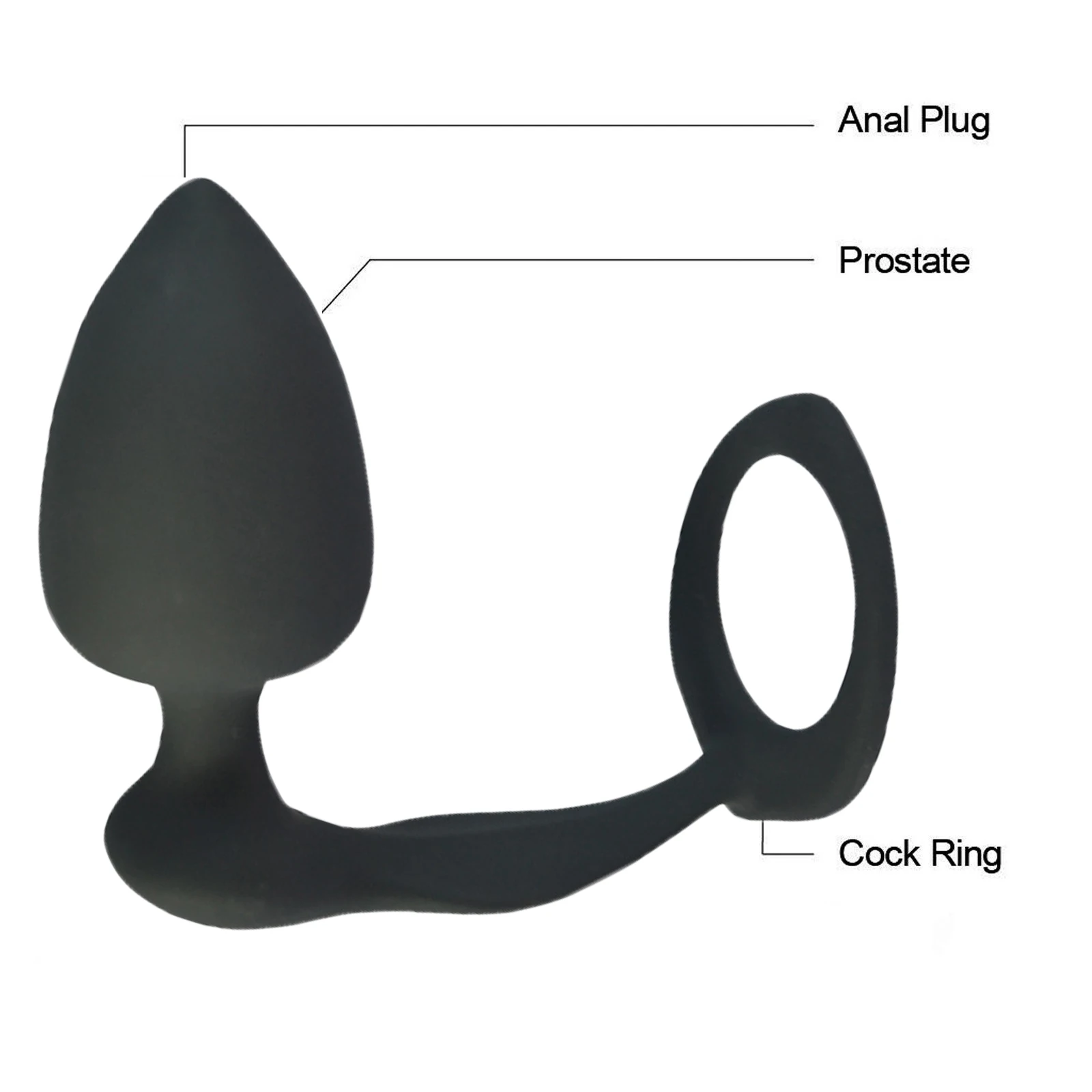 Male Prostate Massager Cock Ring Anal Plug Dildo G-Spot Butt Plug Anal Sex Toys for Men Women ...