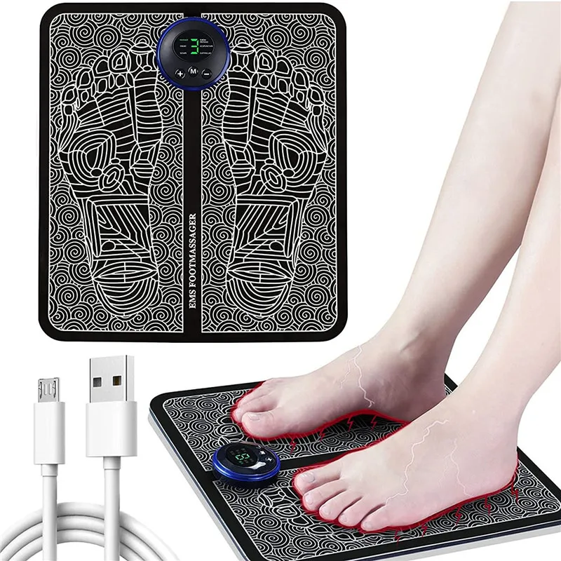 Electric Ems Foot Massager Leg Reshaping Pad Feet Muscle Stimulator Mat
