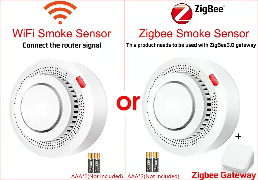 Smoke Detectors Wifi Smoke Detector Fire Alarm Zigbee Smoke Sensor Standalone Smoke Detector ...