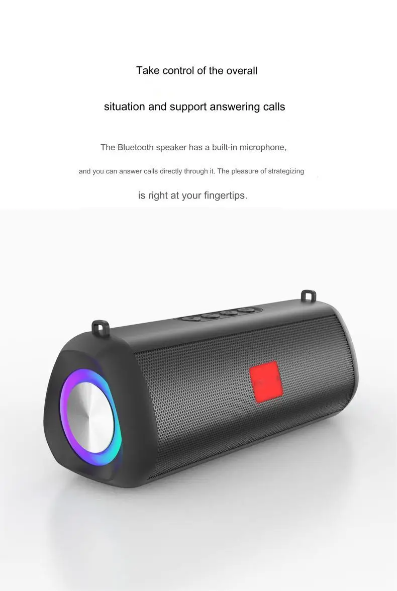 New Outdoor Waterproof Ipx5 Portable Speaker Rgb Party Bluetooth Speaker Wireless Mini Speaker ...