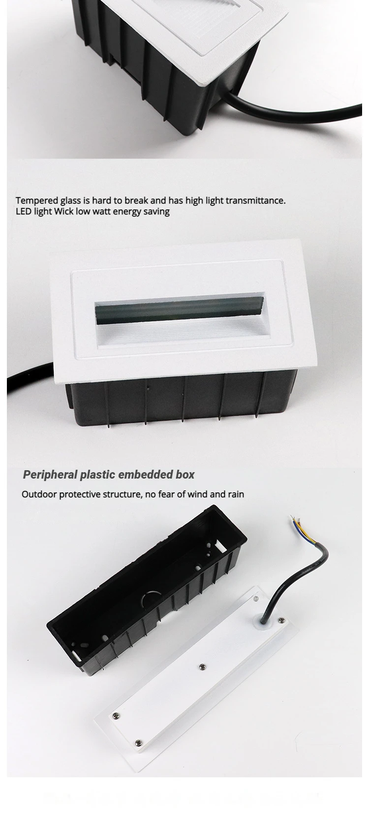 3w/6w Led Wall Lamp Waterproof Ip65 Recessed Led Steplight Outdoor For Hotel Villa Crosswise ...