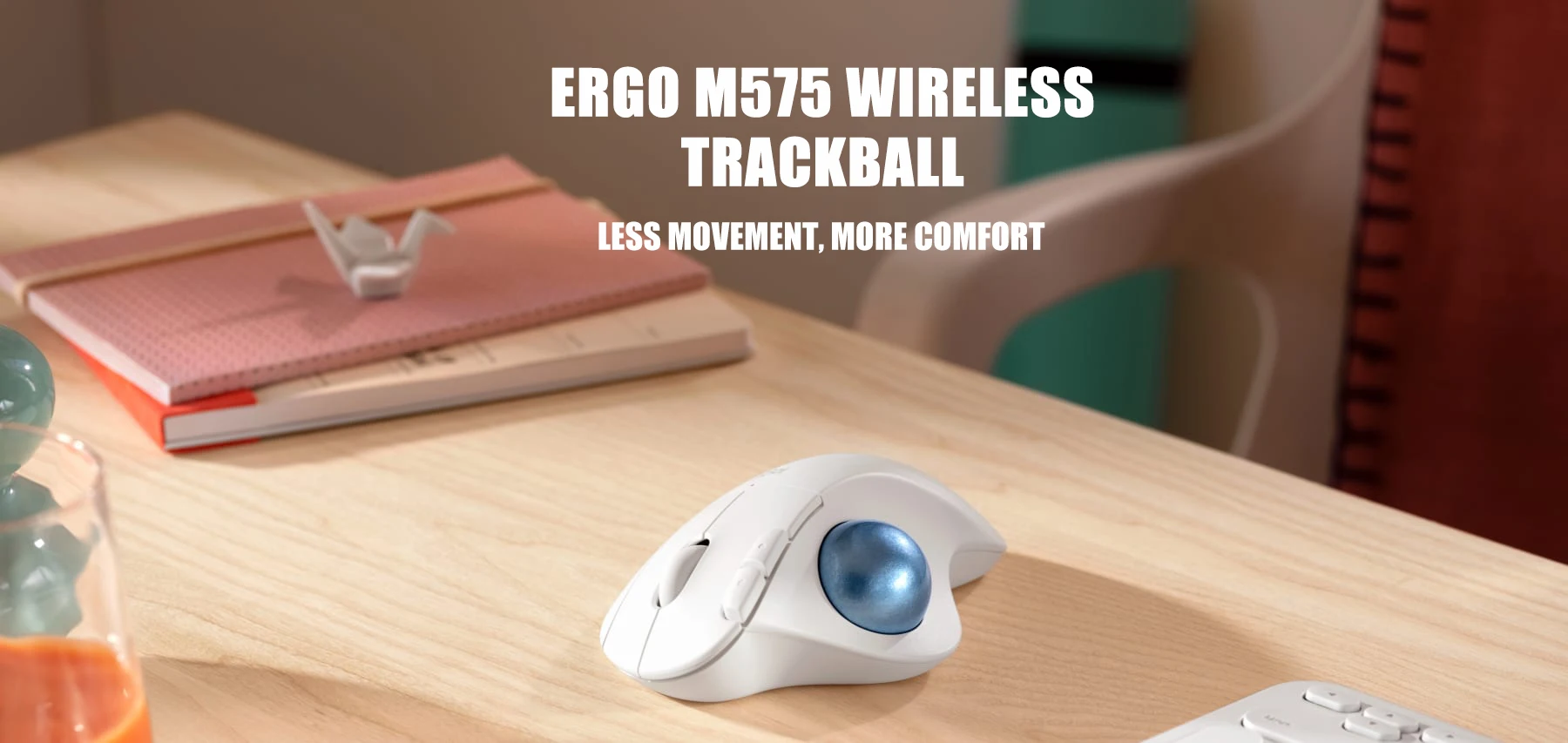 Logitech Ergo M575 Wireless Trackball Mouse Easy Thumb Control Ergonomic Comfort Design Wireless ...