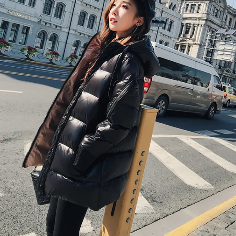 Women Winter Down Jacket 90% White Duck Down Loose Hooded Coats Warm Outwear Brand High Quality ...