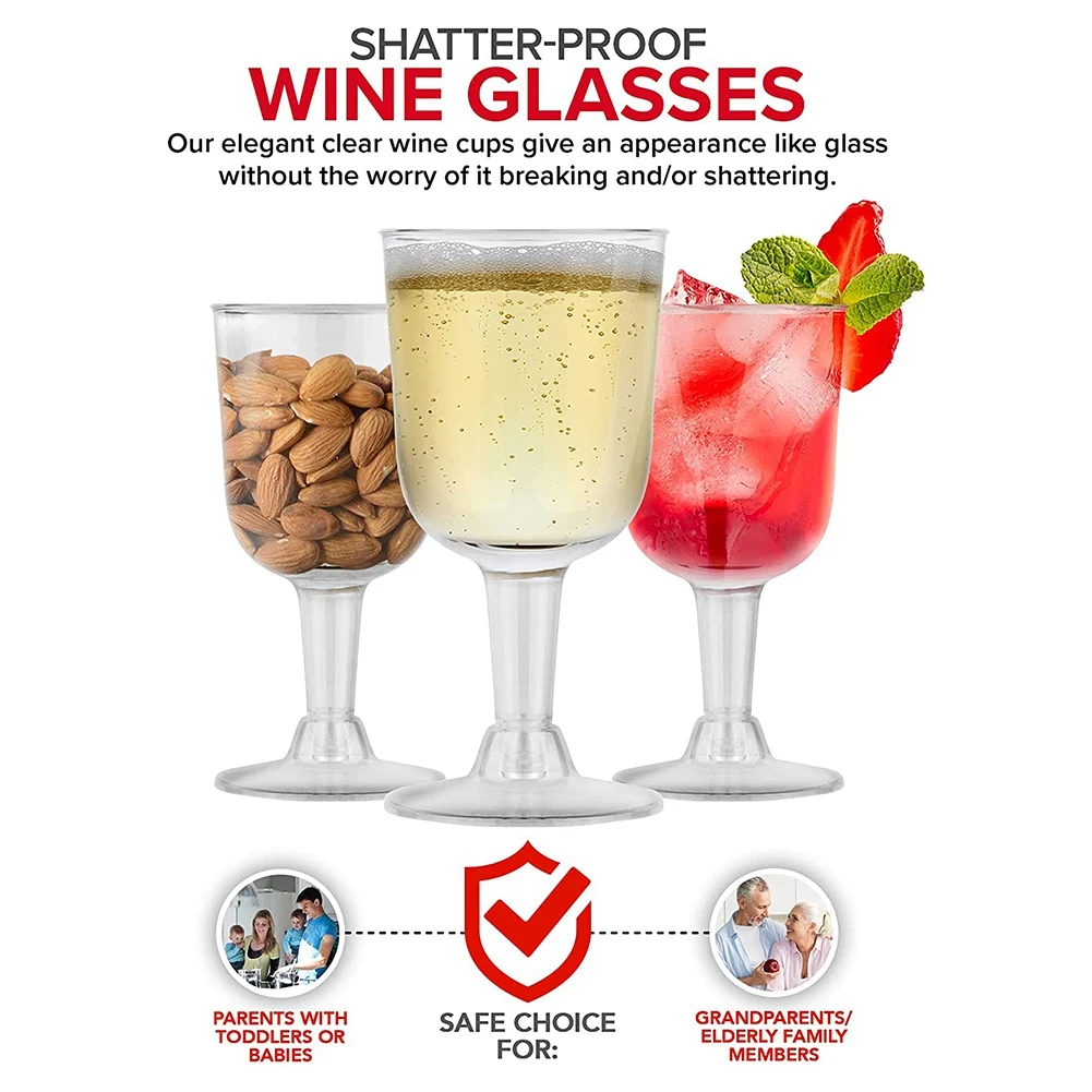 Plastic Disposable Wine Glasses Cups Drinkware Recycle Disposable Pp Drinking Glasses Red Wine