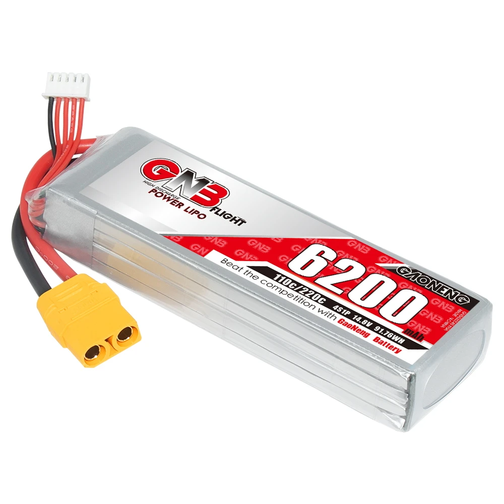 Gaoneng Gnb 6200mah 4s 14.8v 110c Xt90 Rc Lipo Battery 600mm To 700mm Helicopters 800mm Warbirds ...