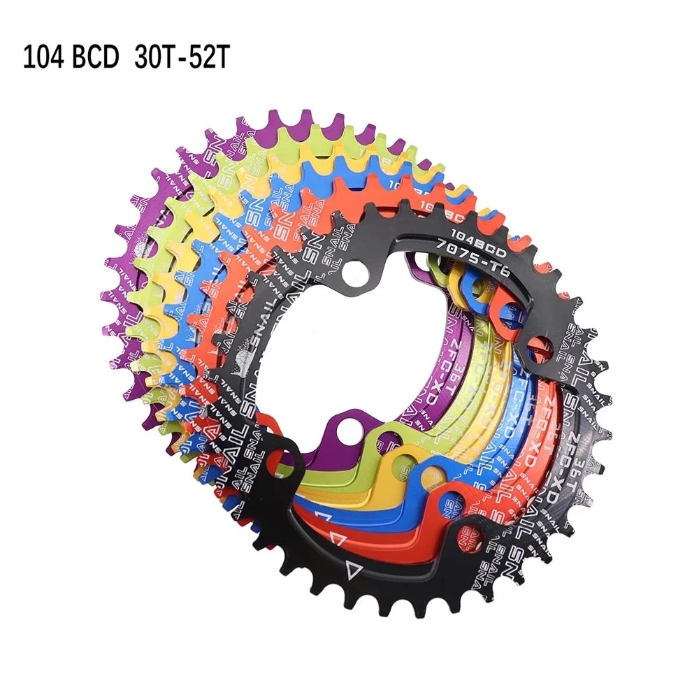 Fashion products SNAIL 104bcd 32T 34T 36T 38T 40T 42T MTB Bike Chainring Narrow Wide Chainwheel ...