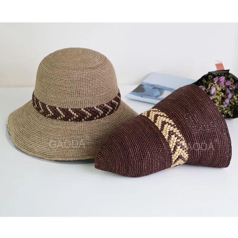 K Foldable Ladies Bucket Raffia Straw Hats - Buy Bucket Raffia Straw Hats bucket Raffia Straw ...
