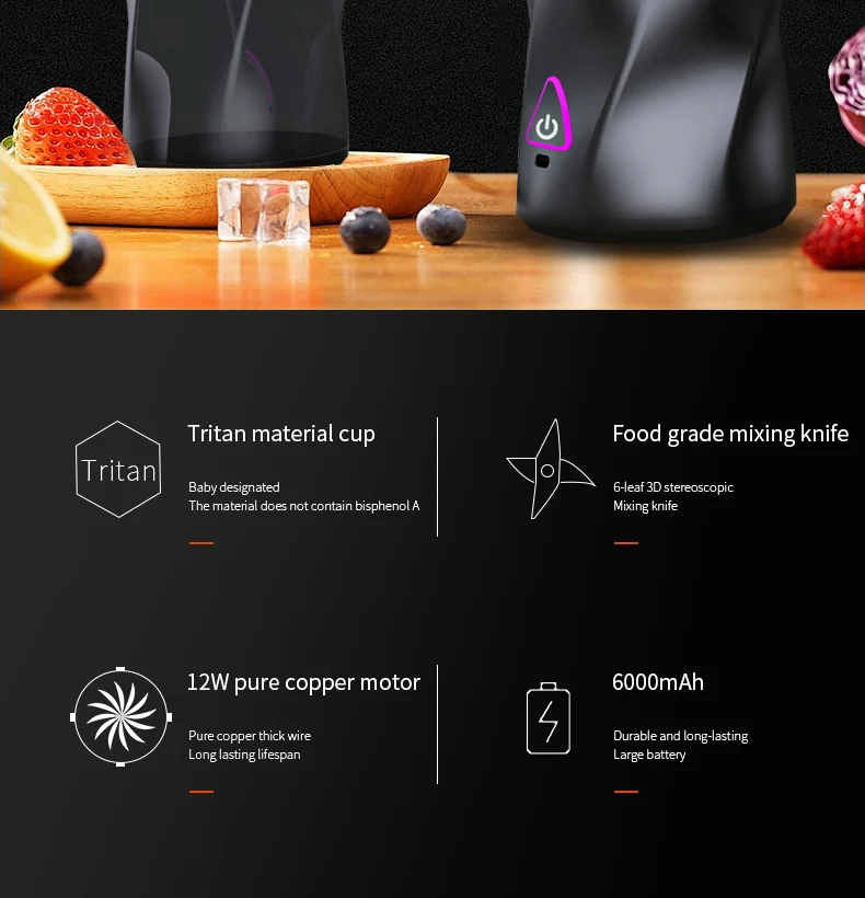Passen High Quality 360W 650ML Personal Juicer Cup Blender