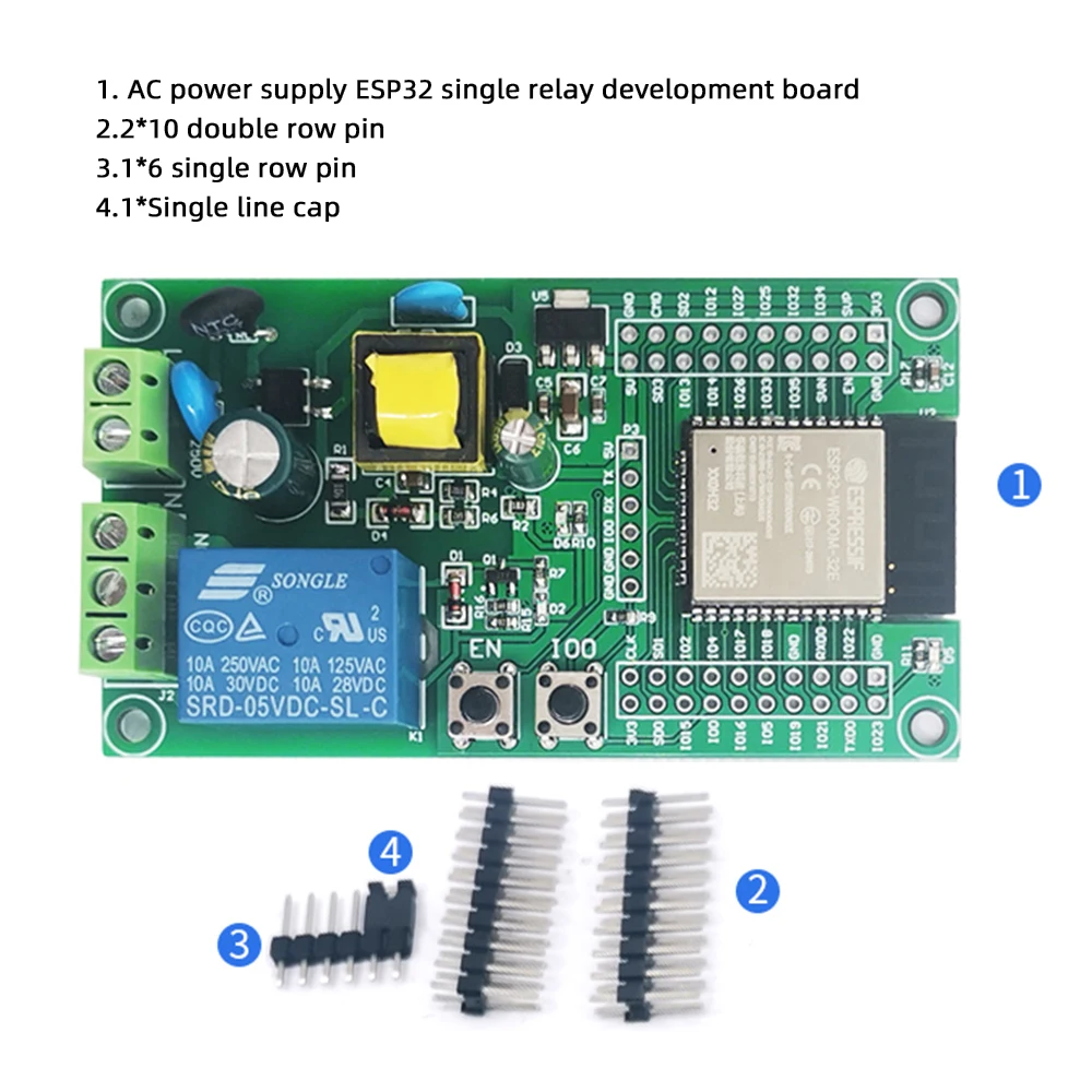 Esp32 Single Relay Development Board Ac90-250v Esp32 Development Board I/o Port Uart Program ...