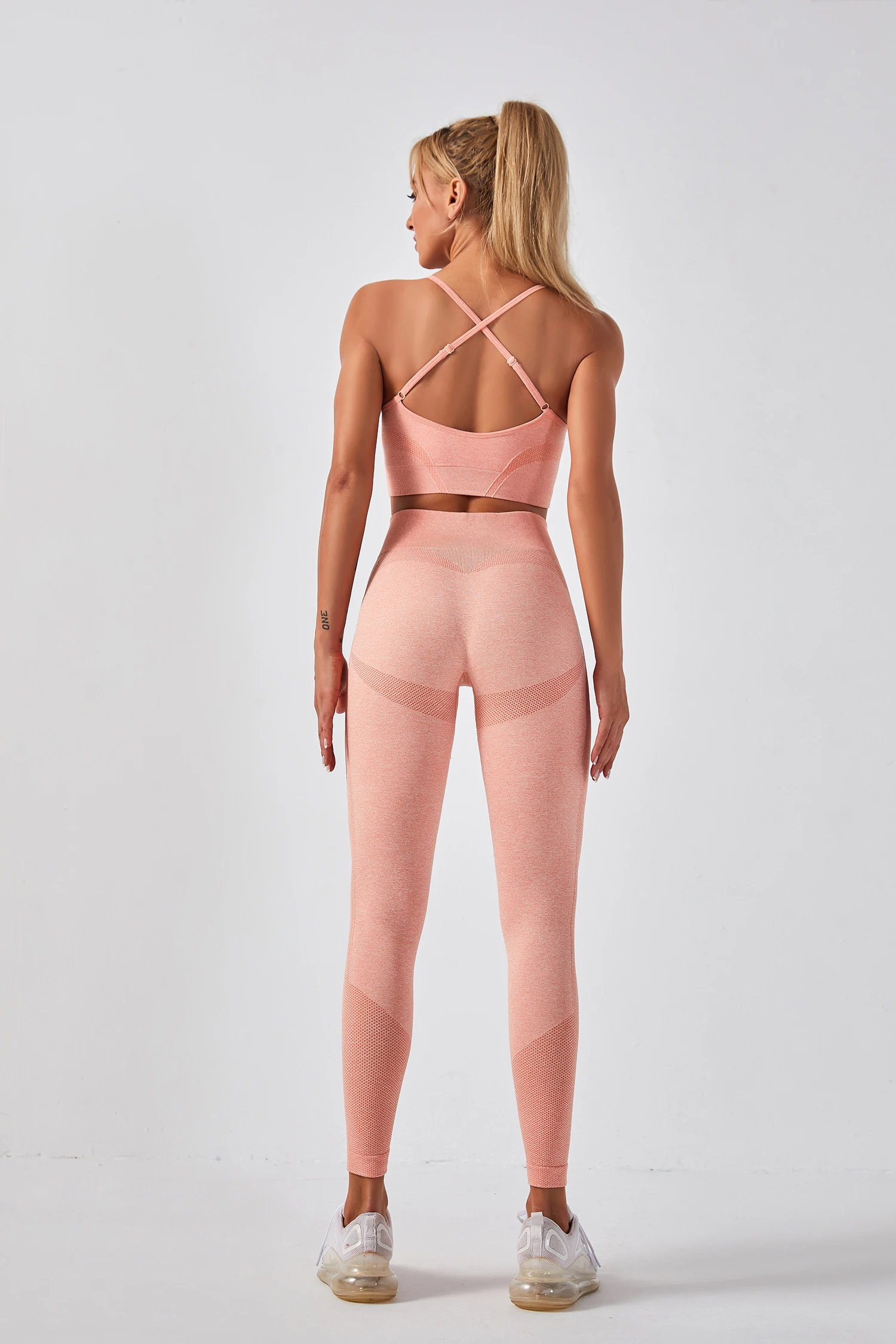 High Waist Seamless Gym Set For Women Breathable Yoga Legging And Bra Includes Shorts Longsleeve ...