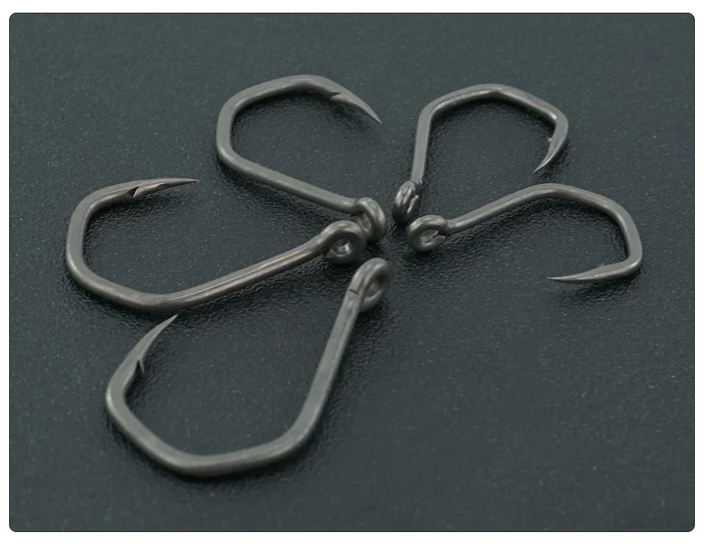 Hirisi PTFE Coated High Carbon Stainless Steel Barbed Fish Hook With Eye 8021 Carp Fishing ...