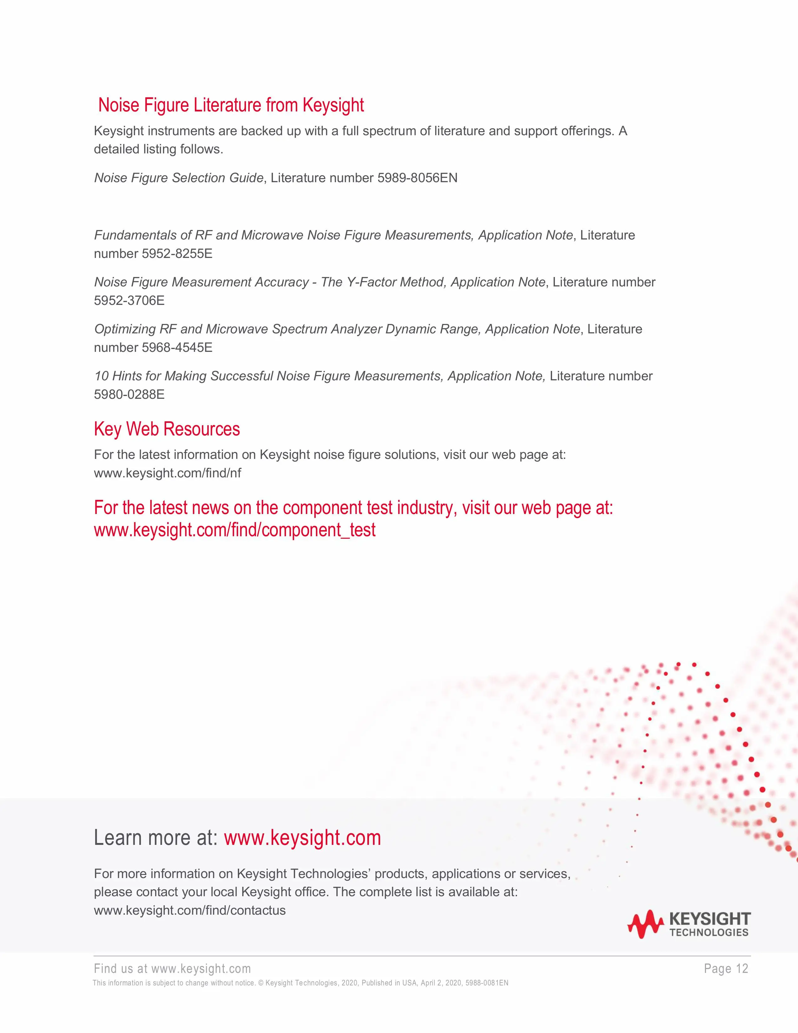 Keysight N4001A SNS Series Noise Source 10 MHz to 18 GHz (ENR 15 DB) with an APC 3.5(m ...