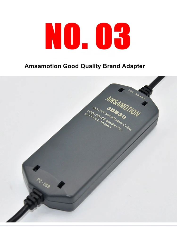 Amsamotion S7-200 Plc Programming Cable Industry Grade Isolation 3db30+ Usb Ppi Support Smart St ...