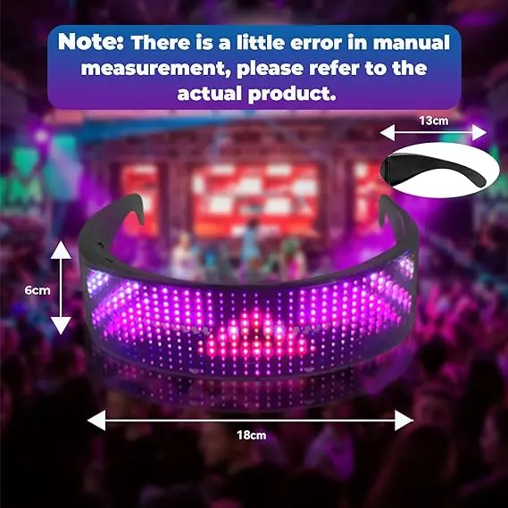 App Programmable Led Shining Rave Glasses Magic Diy Message Display Text Animation Musical ...