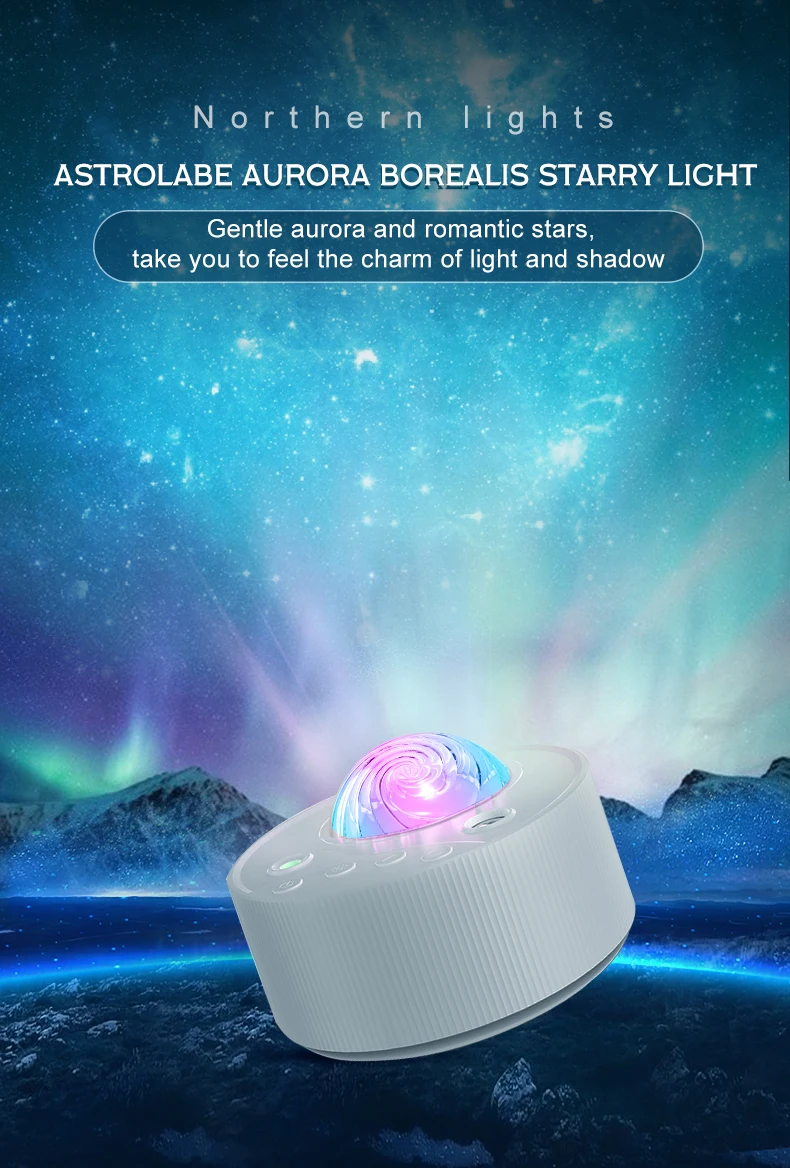 Northern Lights Galaxy Projector Aurora Star Projector Night Light Built-in Music Projection ...