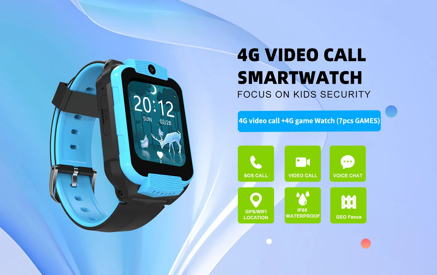 Children Small Game Gps Tracker 4g Sim Card Hd Camera Dual Video Call Voice Chat 1.69 Inch Big ...