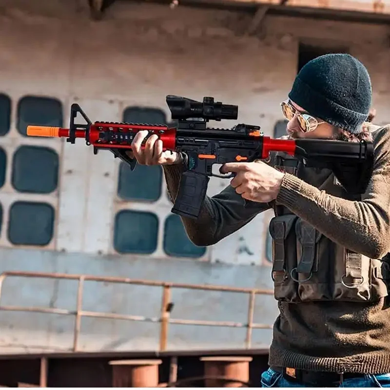 2024 Electric M4a1 Gel Splatter Blaster Toy Gun Black Red M416 7-8 Mm Soft Bullet Fast Shooting ...
