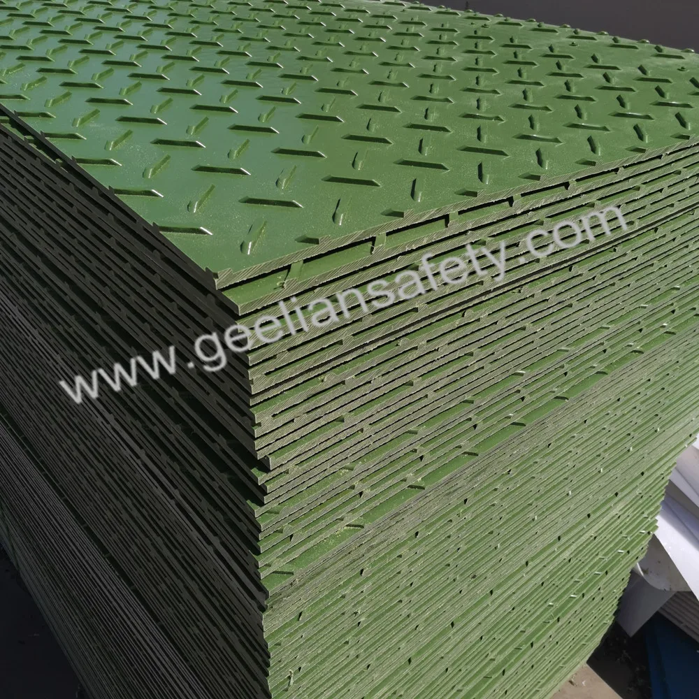 Heavy Duty 4x8 Plastic Uhmwpe Hdpe Temporary Construct Excavator Road Mats Swamp Ground Floor ...