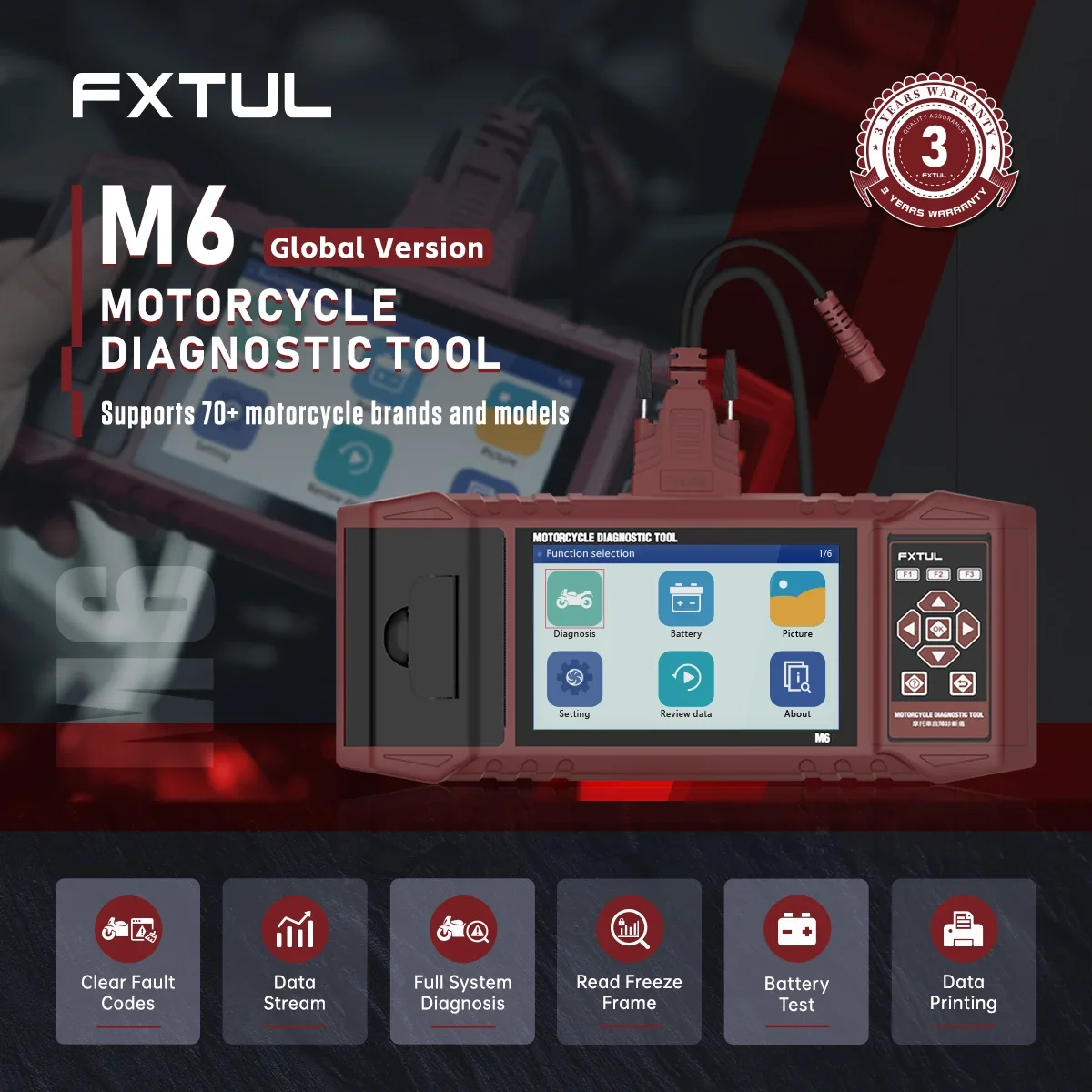 FXTUL M6 Motorcycle Diagnostic Machine - Universal & Professional