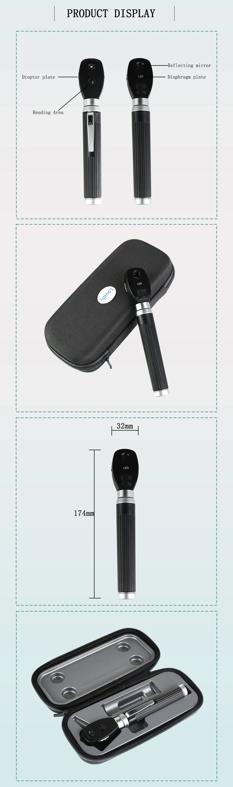 Optical Ophthalmology Instrument Examination Portable Eye Diagnostic Kit Ophthalmic Medical ...