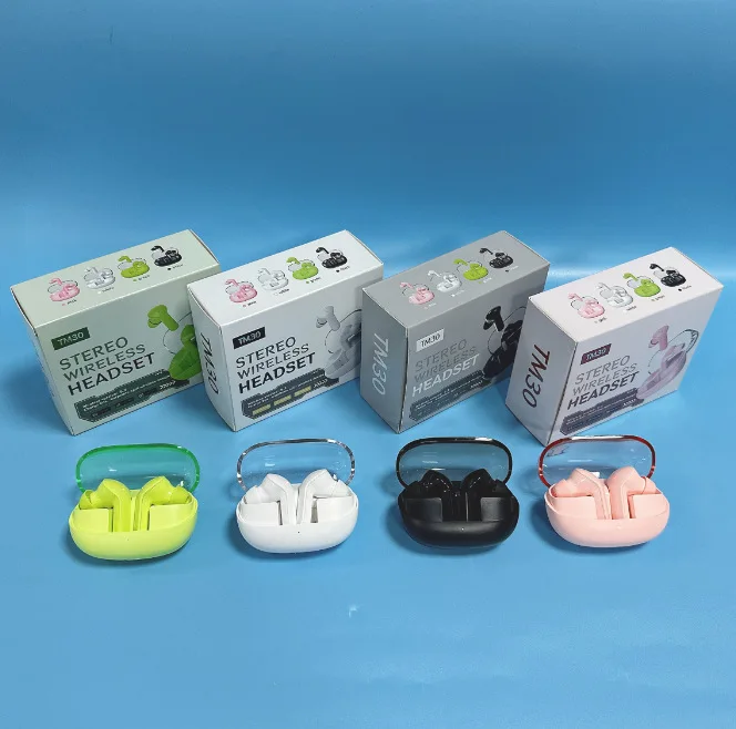 TM60 TM50 TM30 TM20 Stereo Earbuds - Fast Charging & IPX-6 Waterproof