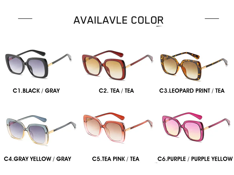 Flat Top Oversized Square Sun Glasses 2020 New Arrivals Retro Fashion