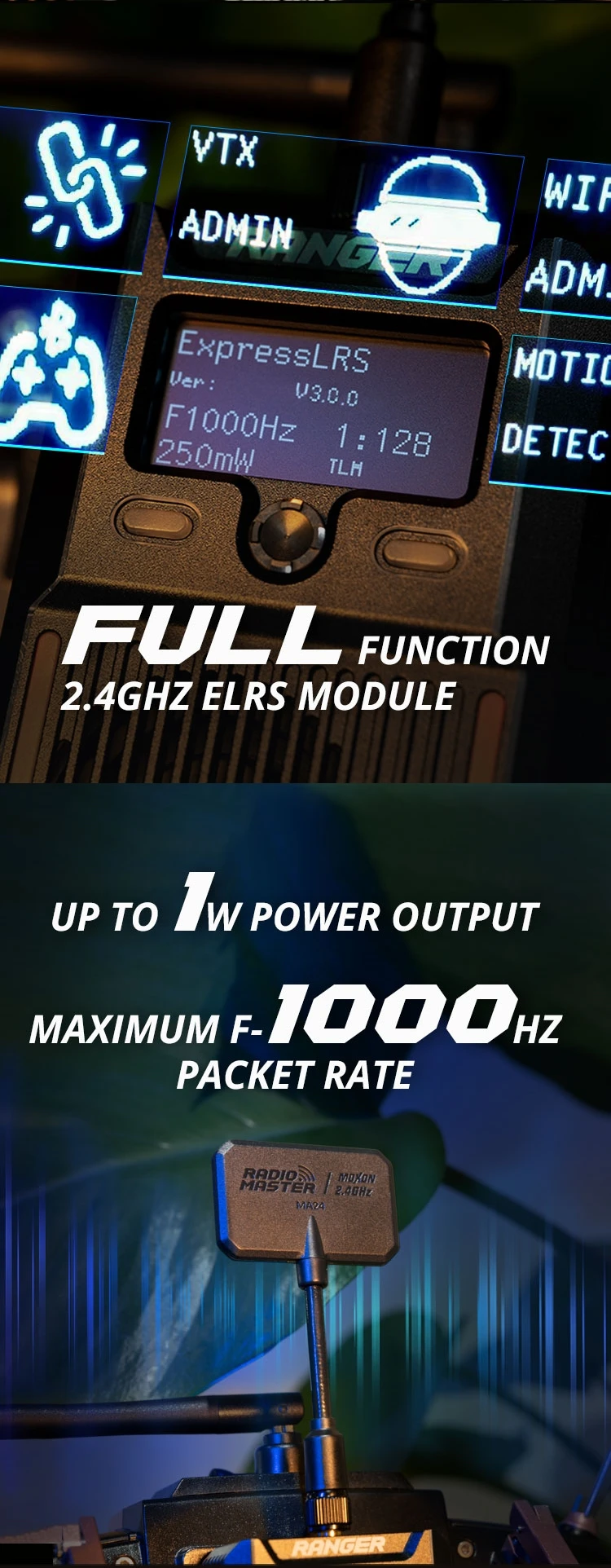 Radiomaster Ranger 2.4ghz Elrs Module Combo Set Rp1 And Rp2 Receiver - Buy Radiomaster Ranger 2 ...