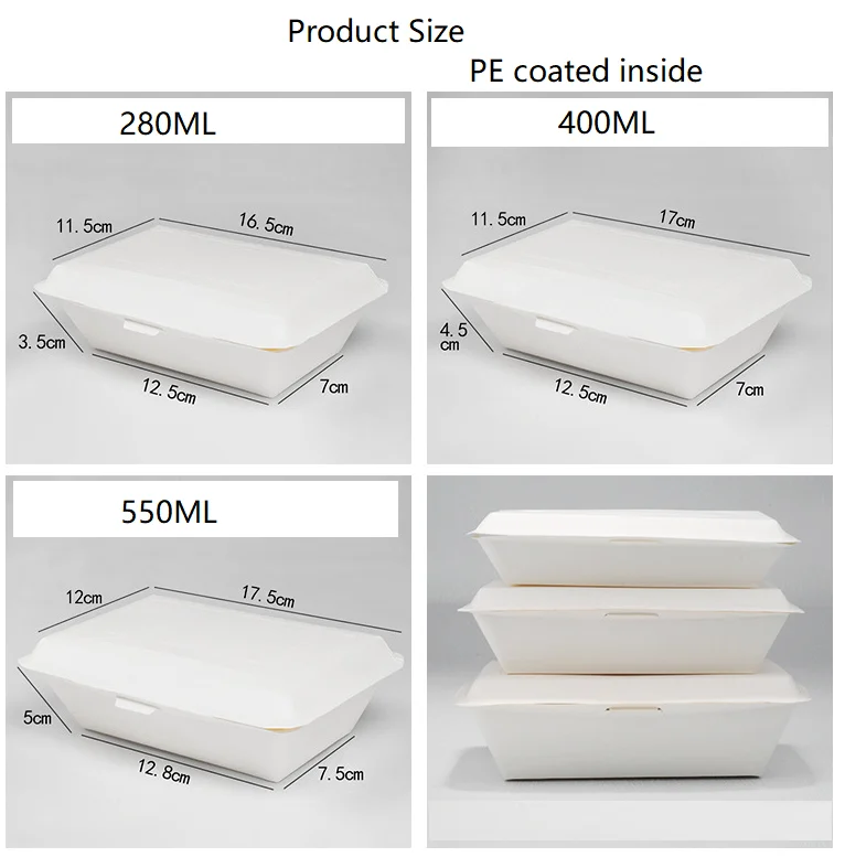 Fts Clamshell Disposable Kraft Paper Food Grade Takeaway Packaging Food Box - Buy Kraft Paper ...