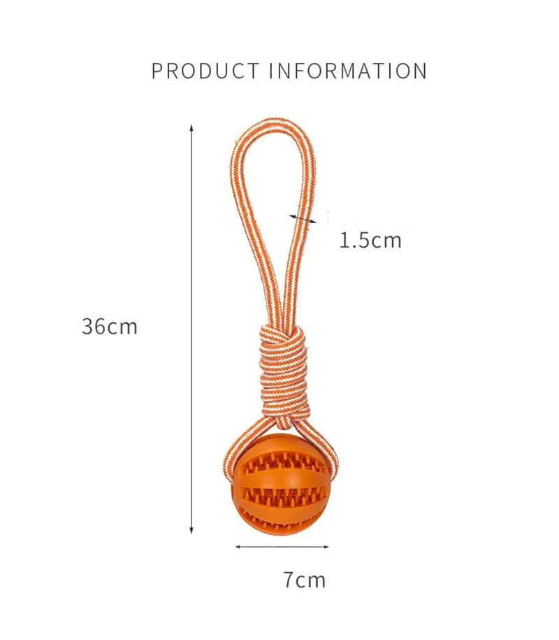Dog Toys Treat Balls Interactive Hemp Rope Rubber Leaking Balls For Small Dogs Chewing Bite ...